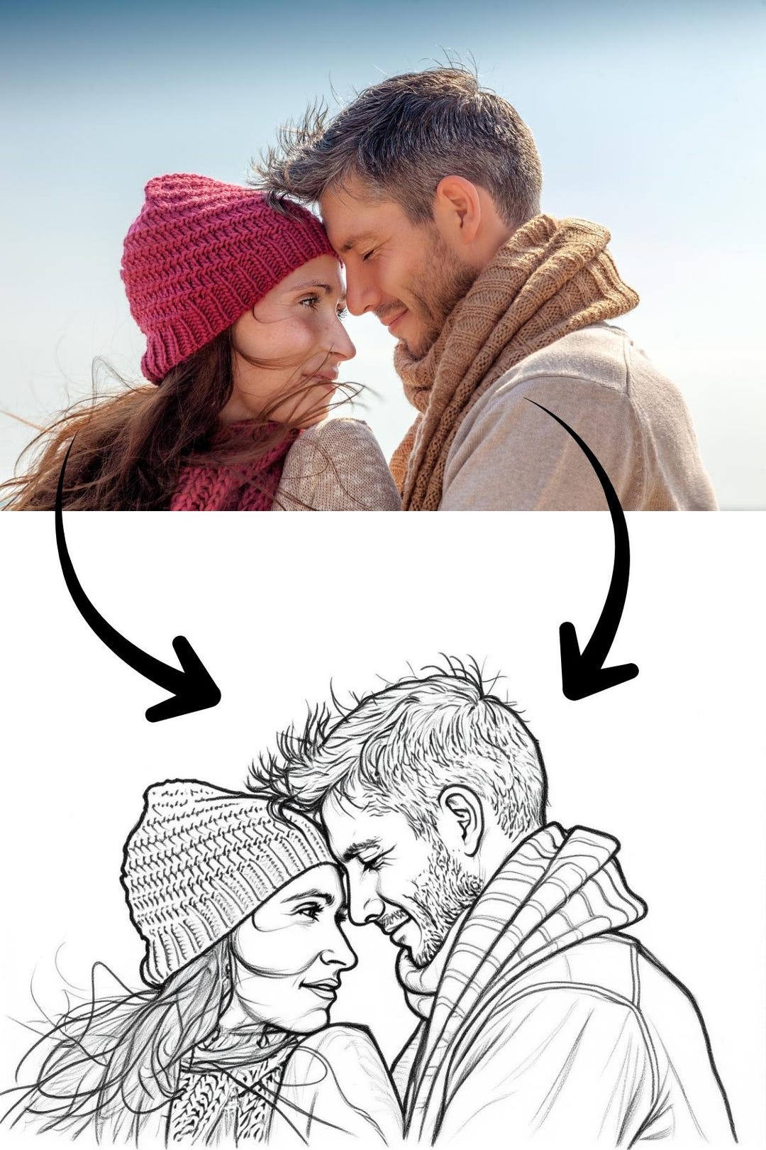 AI Generated Custom Portrait From Photo, Hyper-realistic Charcoal Style ...