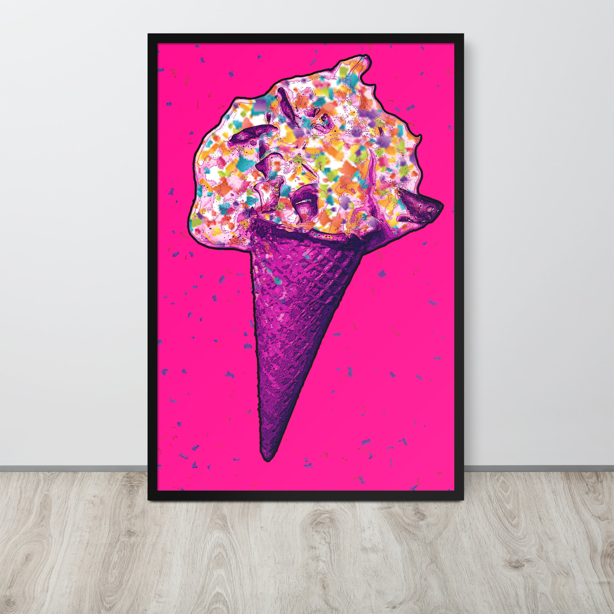 Pop Art Style Ice Cream Original Artwork Framed Art Print - Etsy