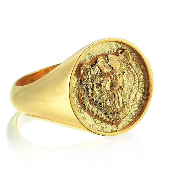 Bear Signet Ring - Etsy