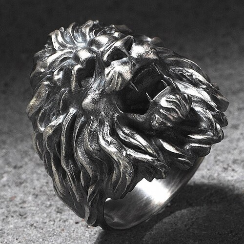 Sterling Silver Lion Ring - Etsy