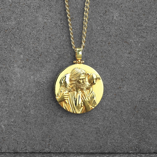 Jesus Medallion Gold - Etsy