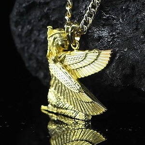 14K Gold Winged Isis Pendant Egyptian Mythological Gift 10K - Etsy