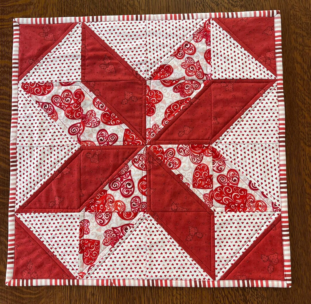 Valentine Star Quilted Table Topper - Etsy