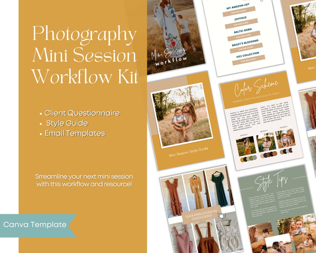 Mini Session Style Guide Template for Photographers - Etsy