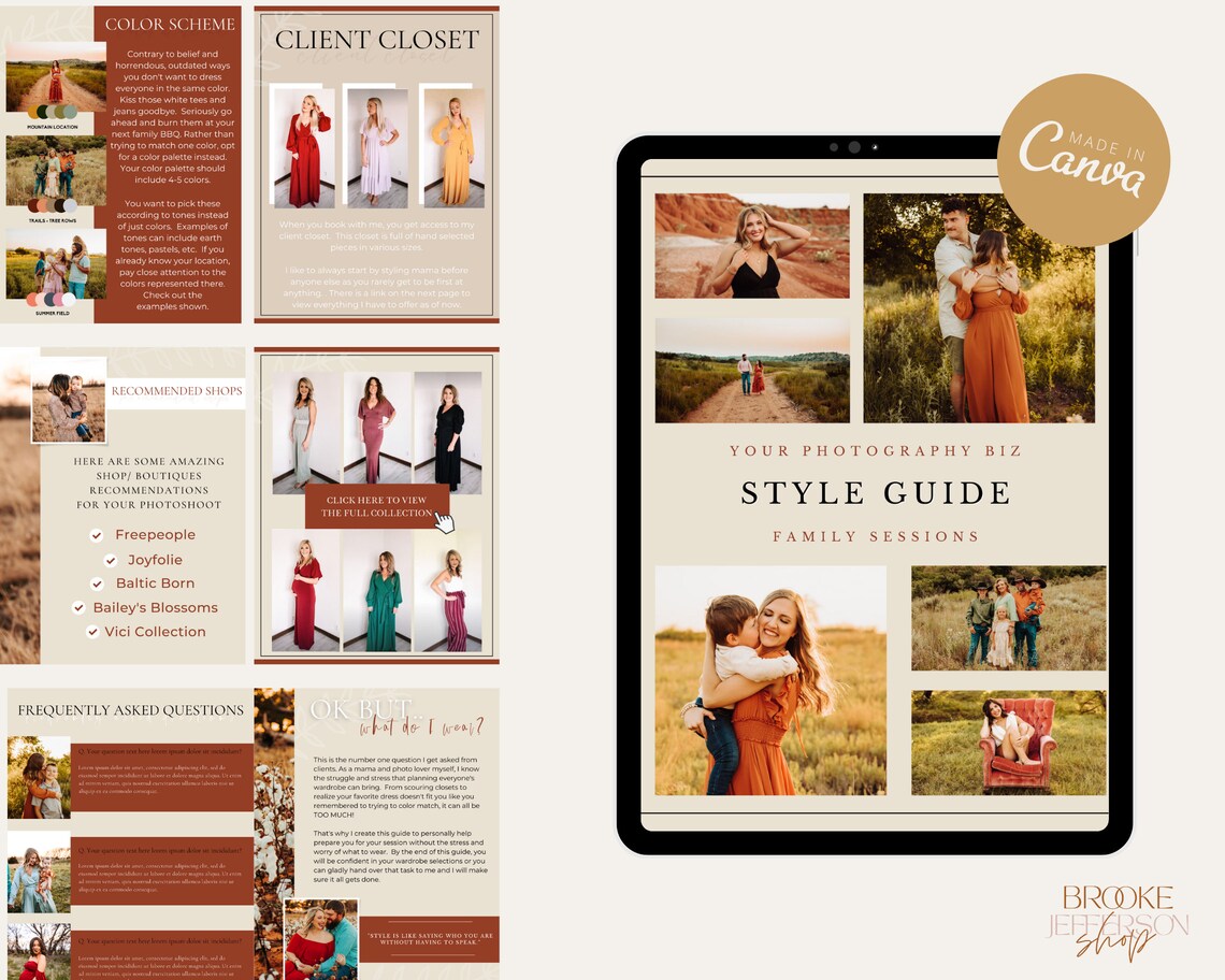 Photography Style Guide Canva Template for Photographers - Etsy