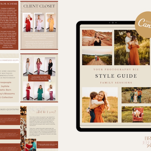 Family Photography Style Guide Template for Canva - Etsy