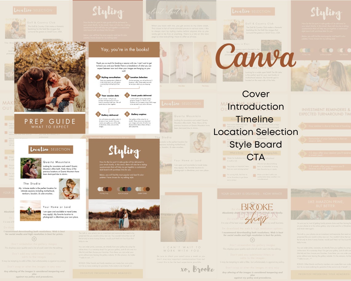 Photography Prep Guide Template | Location Guide - Etsy