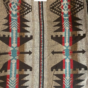 Aztec Wool Fabric by Meter / Southwestern / Printed Wool/ Soft Finish ...