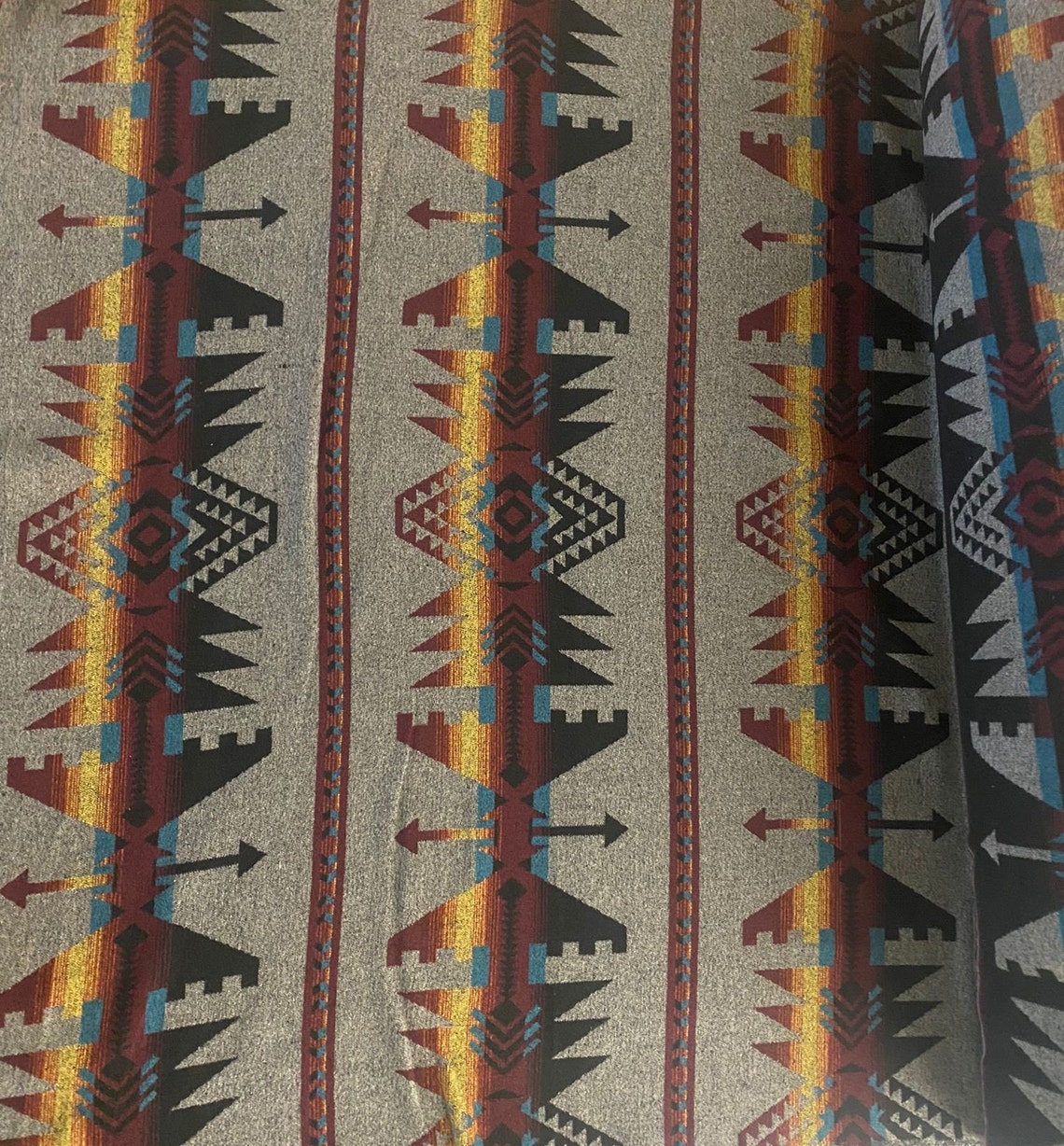 Aztec Wool Fabric by Meter / Southwestern / Printed Wool/ Soft - Etsy