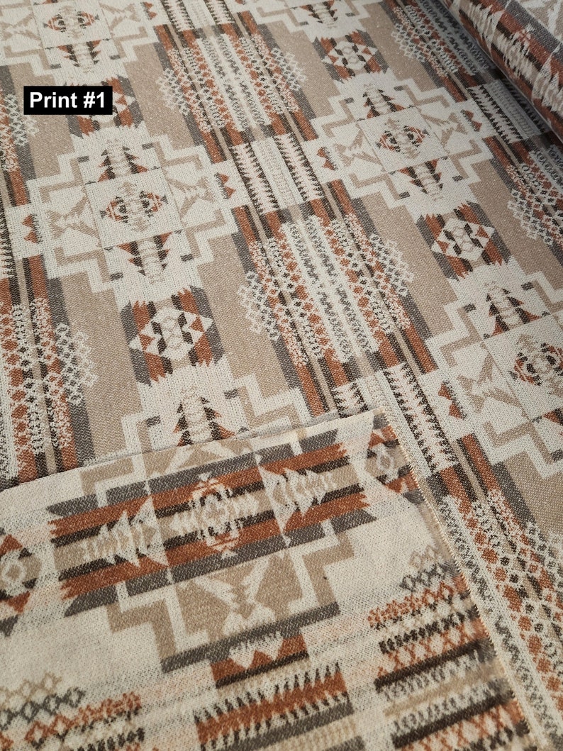 Aztec Wool Fabric by Meter / Southwestern / Printed Wool/ Soft Finish ...