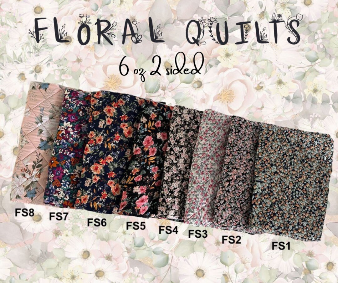 Quilted Cotton Fabric/ Floral Spring Prints/ 6oz / 55" Width/ 2sided - Etsy
