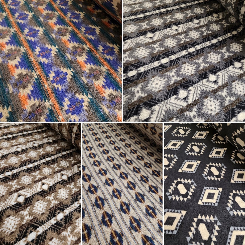 Southwest Sherpa Fabric / Aztec Printed Sherpa/blanket/ - Etsy