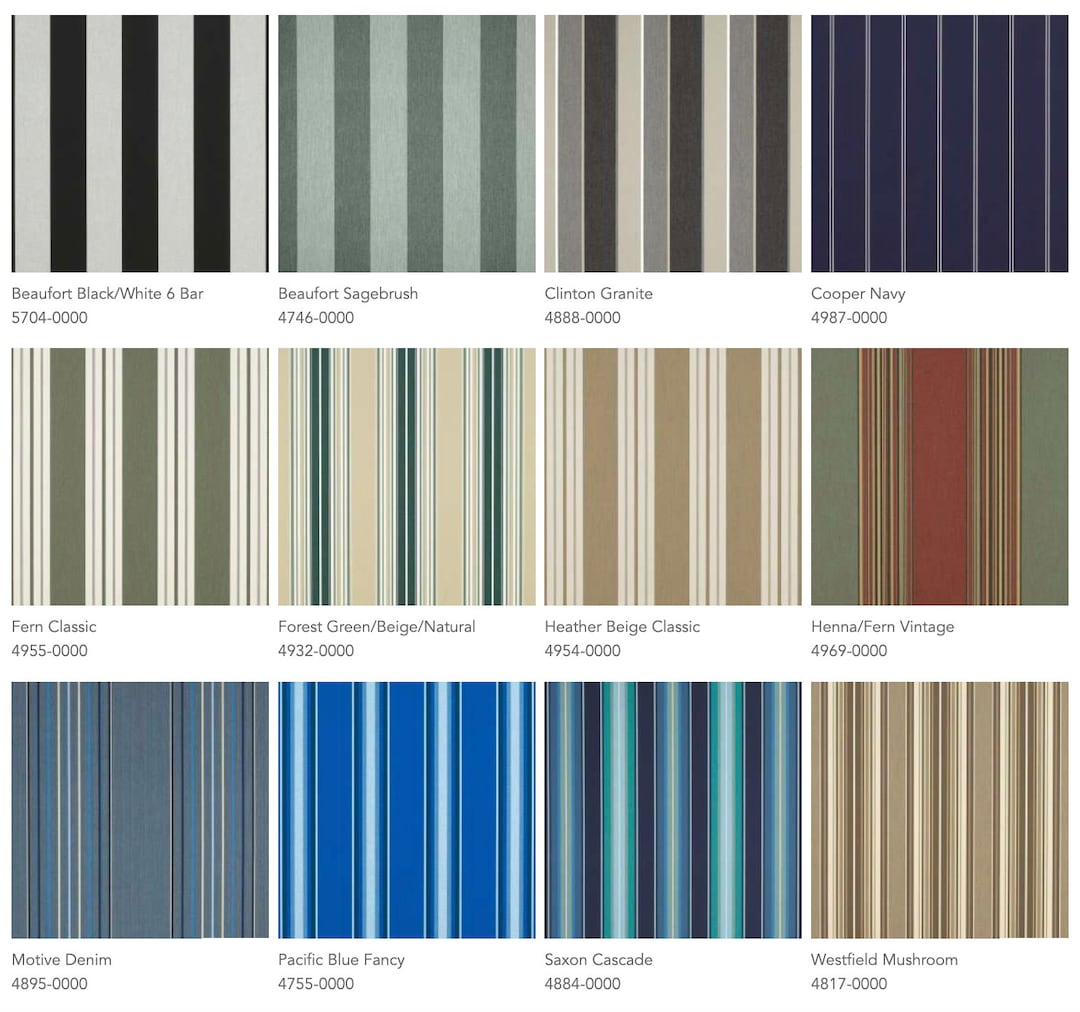 Sunbrella Stripe Outdoor Fabric/ Water Repllent/ UV Resistant/ Anti ...