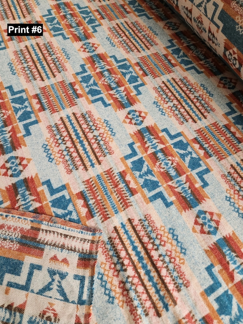 Aztec Wool Fabric by Meter / Southwestern / Printed Wool/ Soft - Etsy