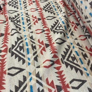 Aztec Wool Fabric by Meter / Southwestern / Printed Wool/ Soft Finish ...