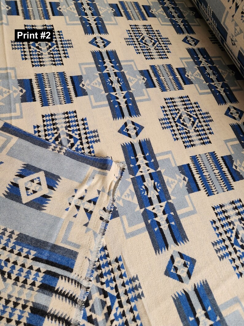 Aztec Wool Fabric by Meter / Southwestern / Printed Wool/ Soft Finish ...