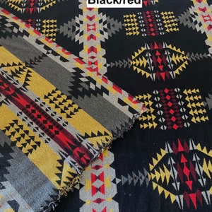 Wool Fabric by Meter / Southwestern / Printed Wool/ Soft Finish/ Native ...