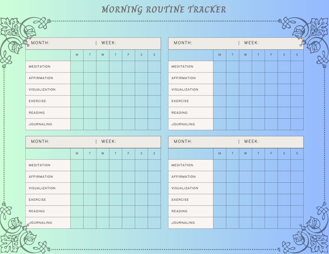Morning Routine Tracker: Cultivate a Powerful Start to Your Day - Etsy