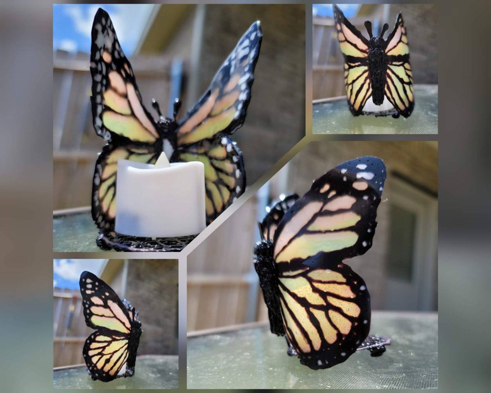 Butterfly tea light with one Butterfly color of choice | Etsy