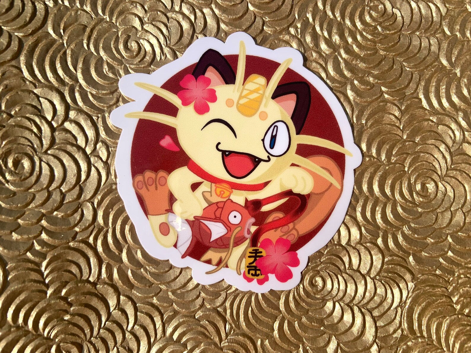 Meowth Lucky Cat Pokemon Maneki Neko Kawaii Cute Sticker - Etsy