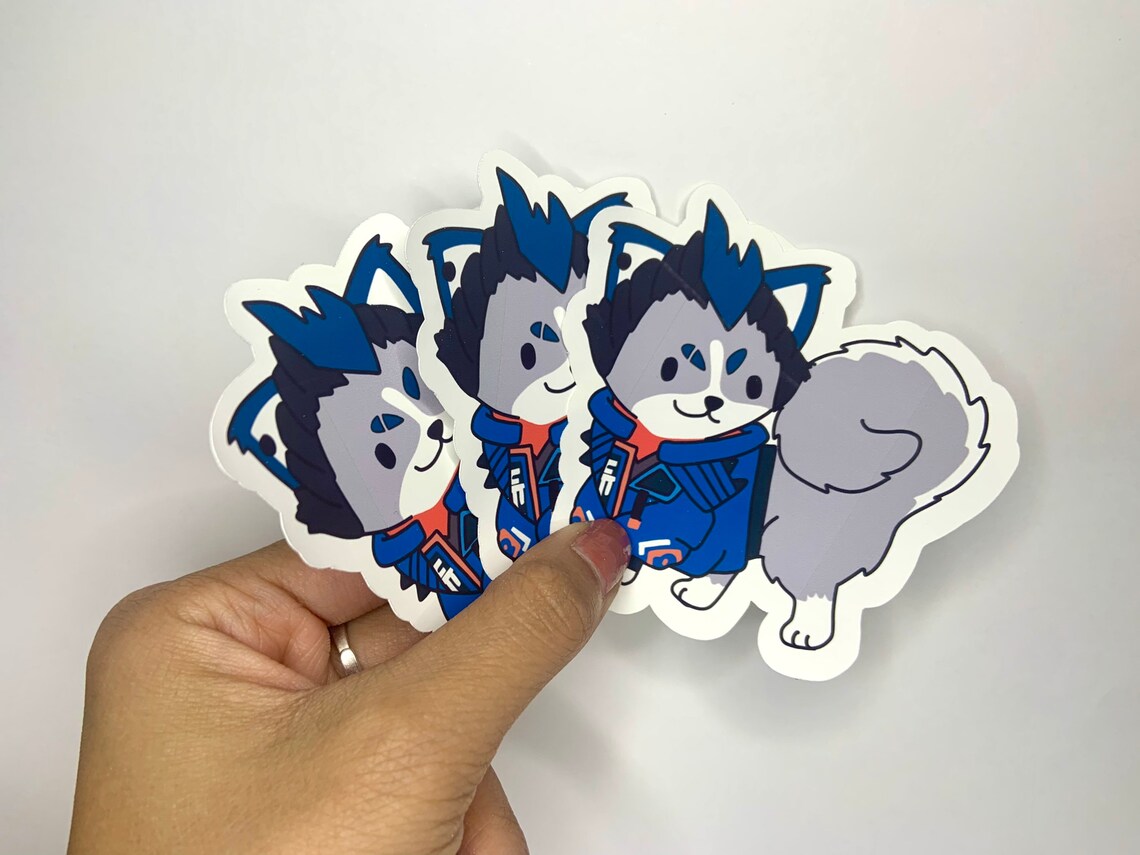 Yoru Husky Valorant Dog Kawaii Sticker - Etsy