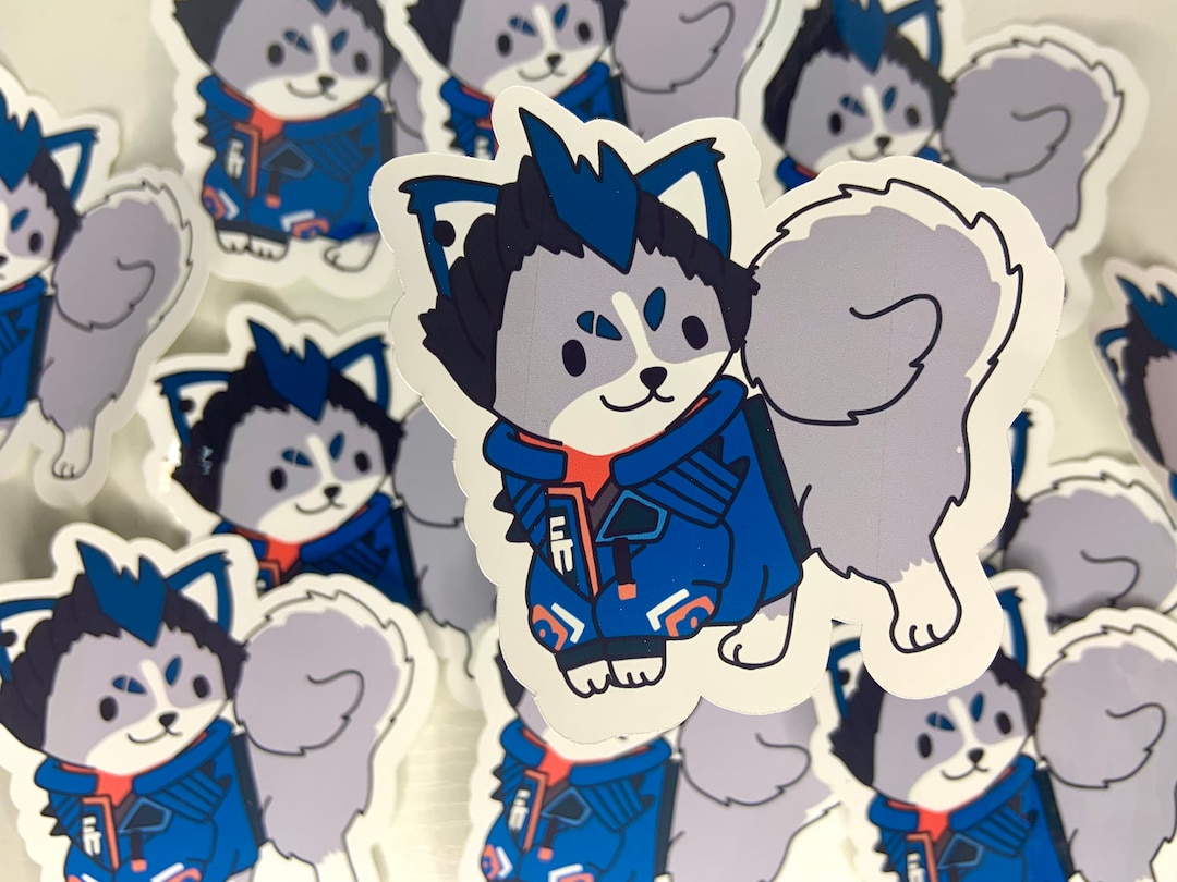 Yoru Husky Valorant Dog Kawaii Sticker - Etsy