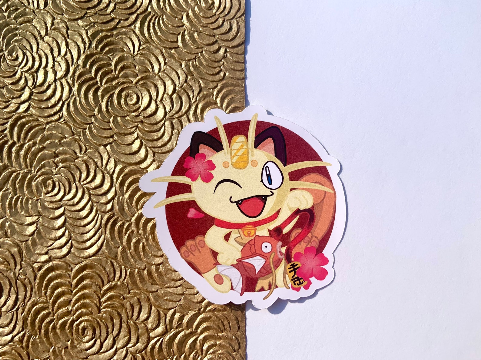 Meowth Lucky Cat Pokemon Maneki Neko Kawaii Cute Sticker - Etsy