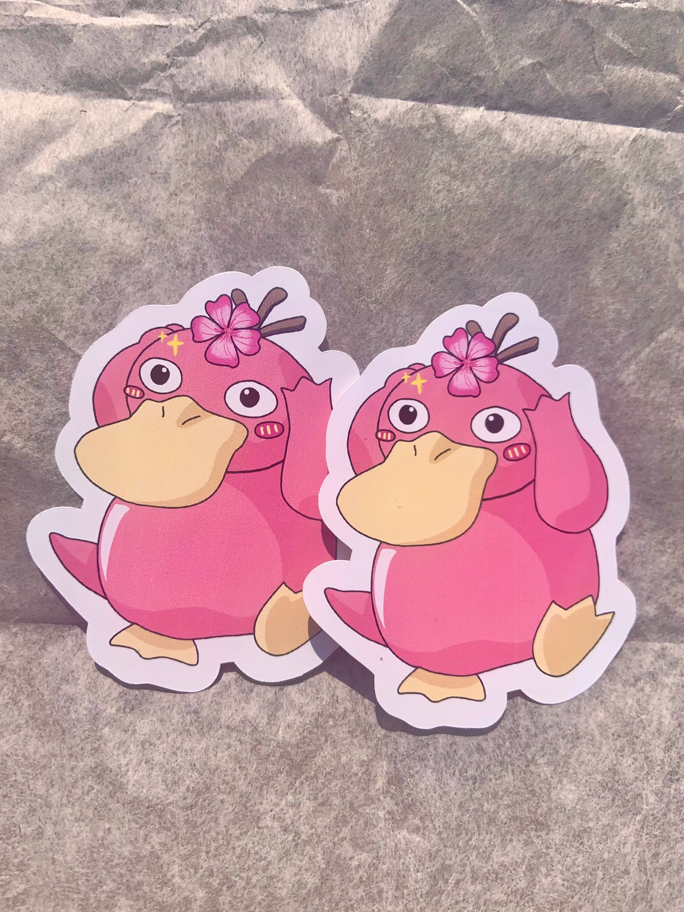Psyduck Cherry Blossom Pokémon Matte Water Resistant Sticker | Etsy