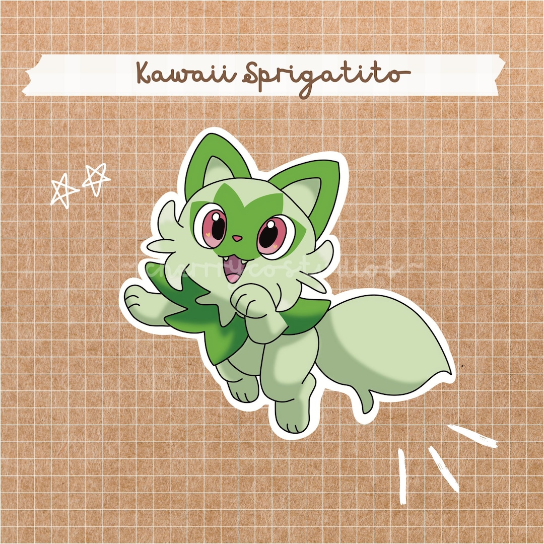 Sprigatito Pokemon Gen 9 Kawaii Anime Glossy Matte Sticker - Etsy Singapore