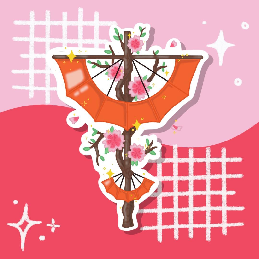 ATLA Glider Japanese Themed Sticker, Sakura Sticker, Anime Sticker ...
