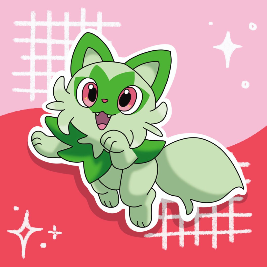 Sprigatito Cat Pokemon Gen 9 Kawaii Anime Glossy Matte Sticker - Etsy