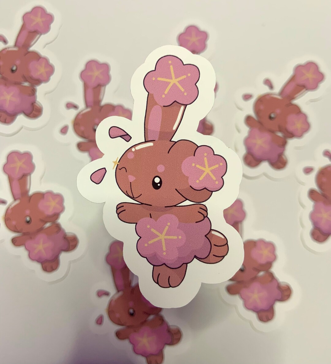 Cherry Blossom Kawaii Buneary Pokemon Glossy Matte Sticker - Etsy