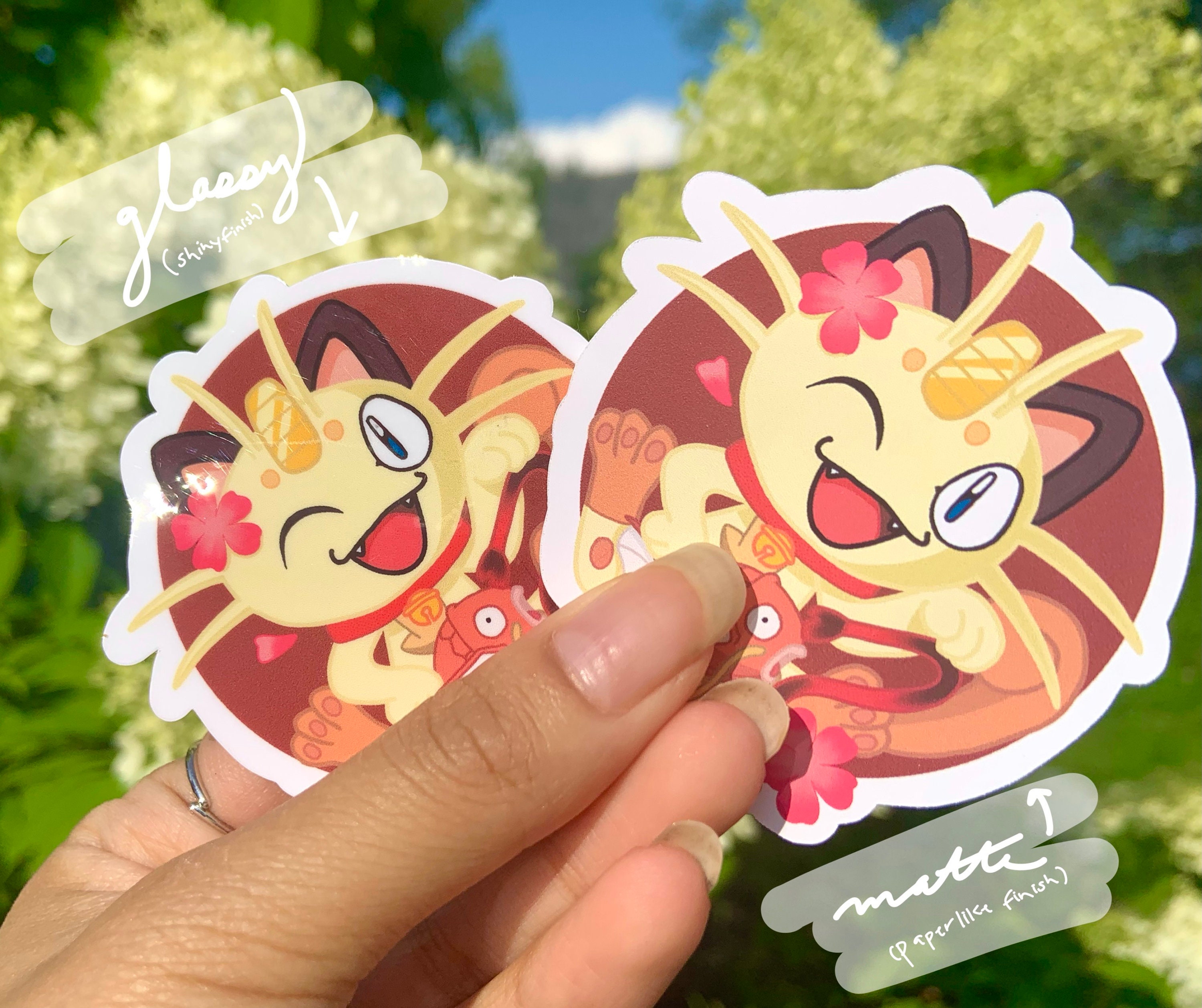 Meowth Lucky Cat Pokemon Maneki Neko Kawaii Cute Sticker - Etsy