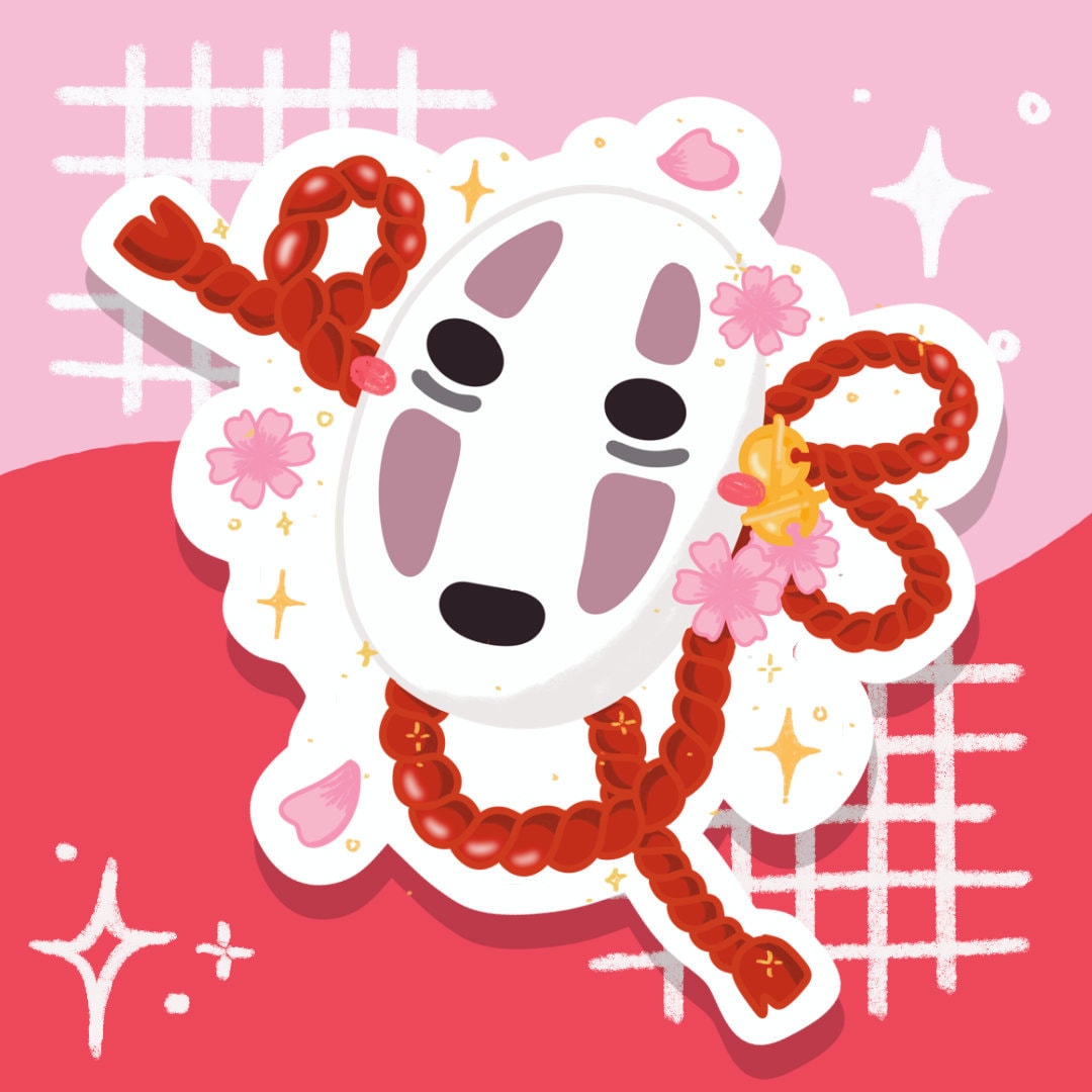 No Face Japanese Style Mask Anime Glossy Matte Sticker Decal - Etsy