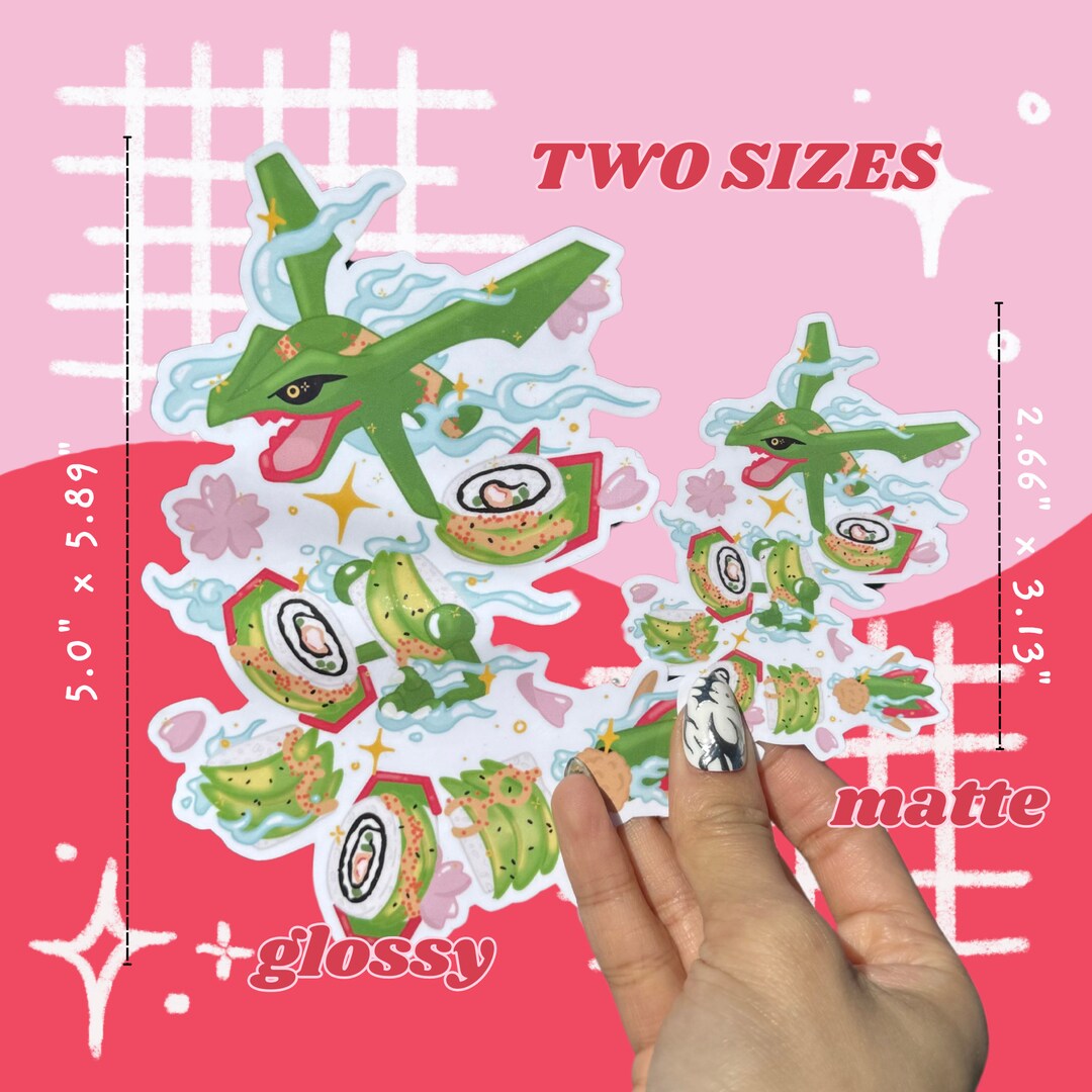 Rayquaza Dragon Sushi Roll, Year of the Dragon, Kawaii Art Sticker ...