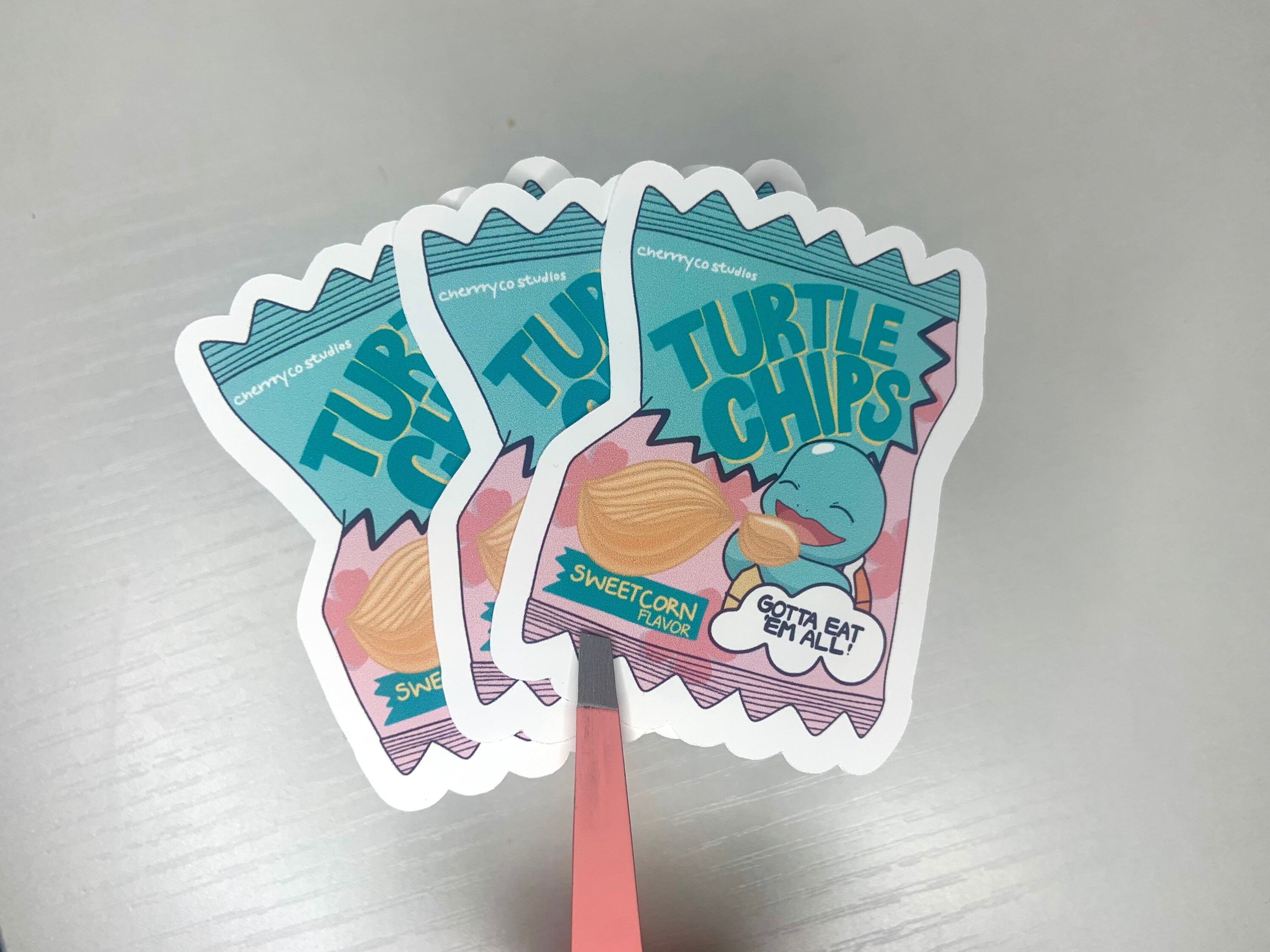 Turtle Chips Asian Snack Squirtle Kawaii Pokemon Sticker | Etsy