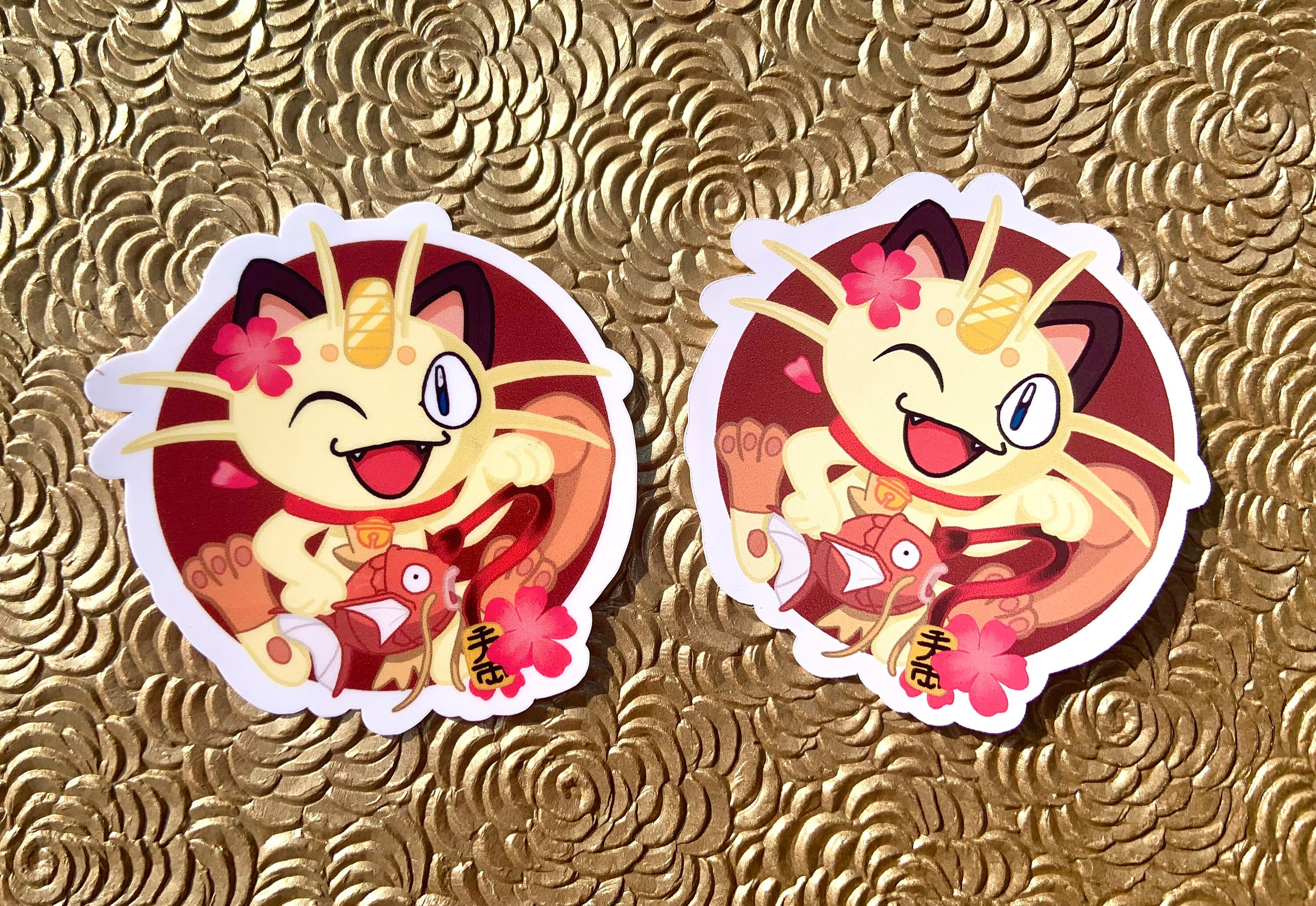 Meowth Lucky Cat Pokemon Maneki Neko Kawaii Cute Sticker - Etsy