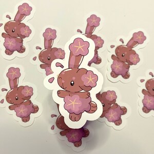 Cherry Blossom Kawaii Buneary Pokemon Glossy Matte Sticker - Etsy