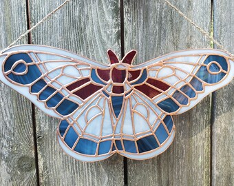 Large Stained Glass Moth - Etsy