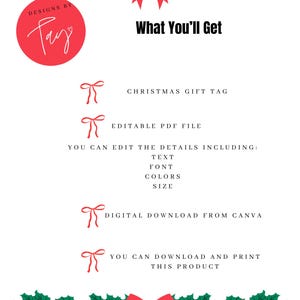 Merry Christmas Gift Tag, Circle Gift Tag, Christmas Gift Tag, Gift ...