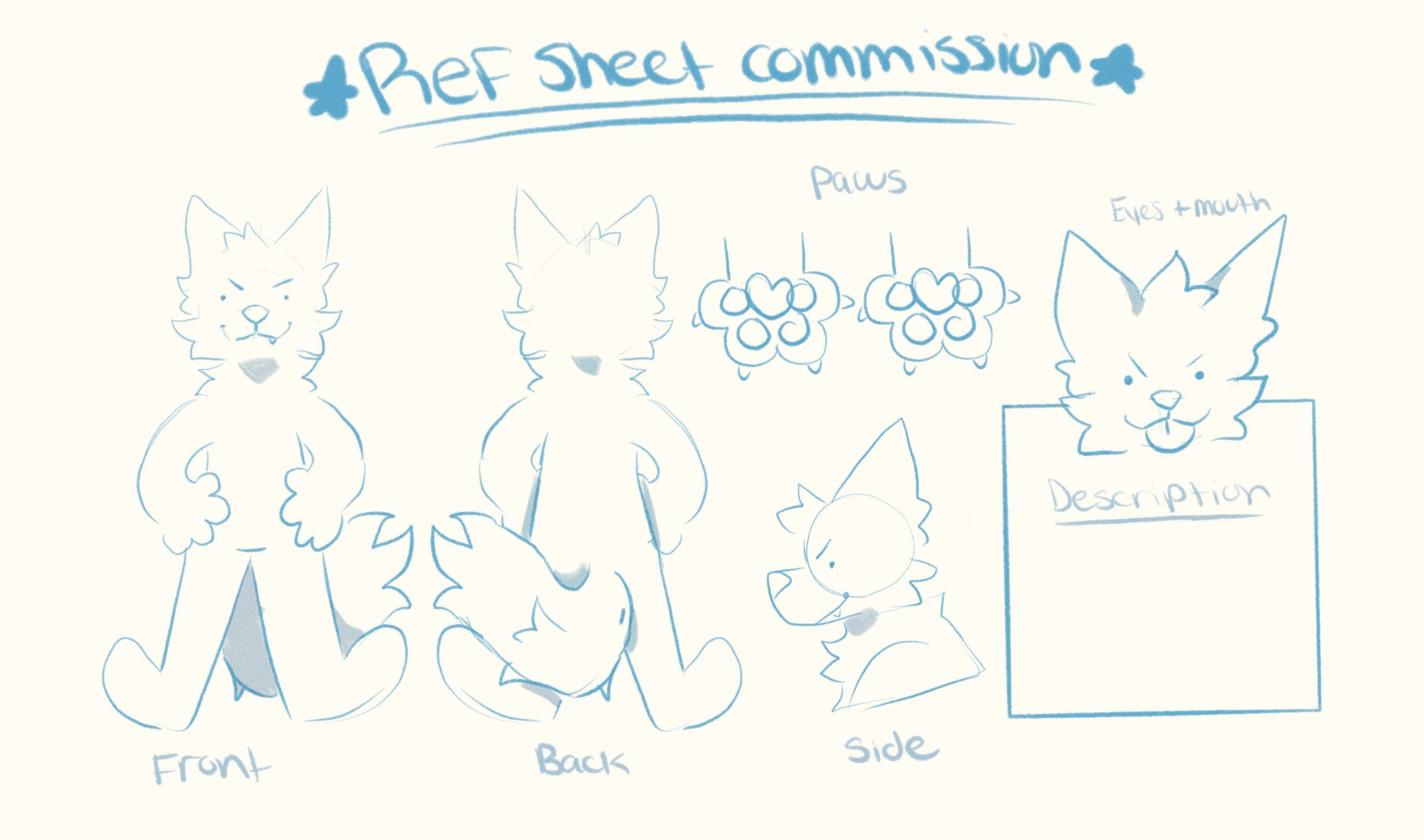 Custom furry ref sheet commission | Etsy