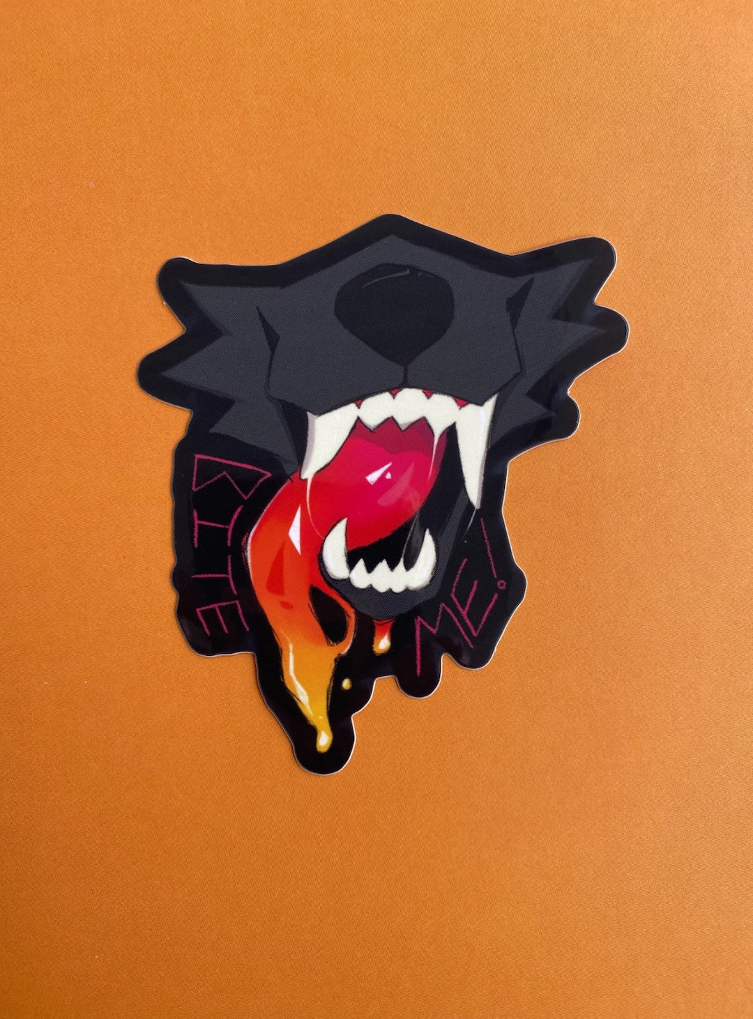 BITE ME Furry Vinyl Sticker - Etsy