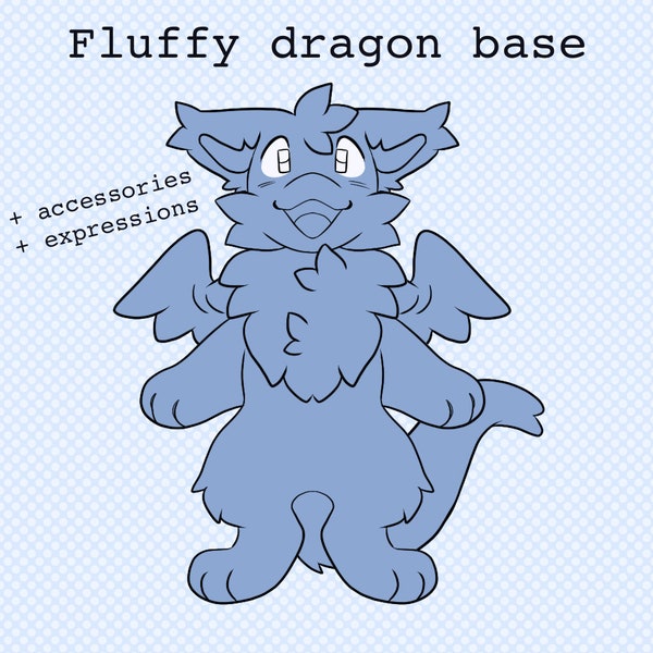 Chibi Fluffy Dragon Base Etsy