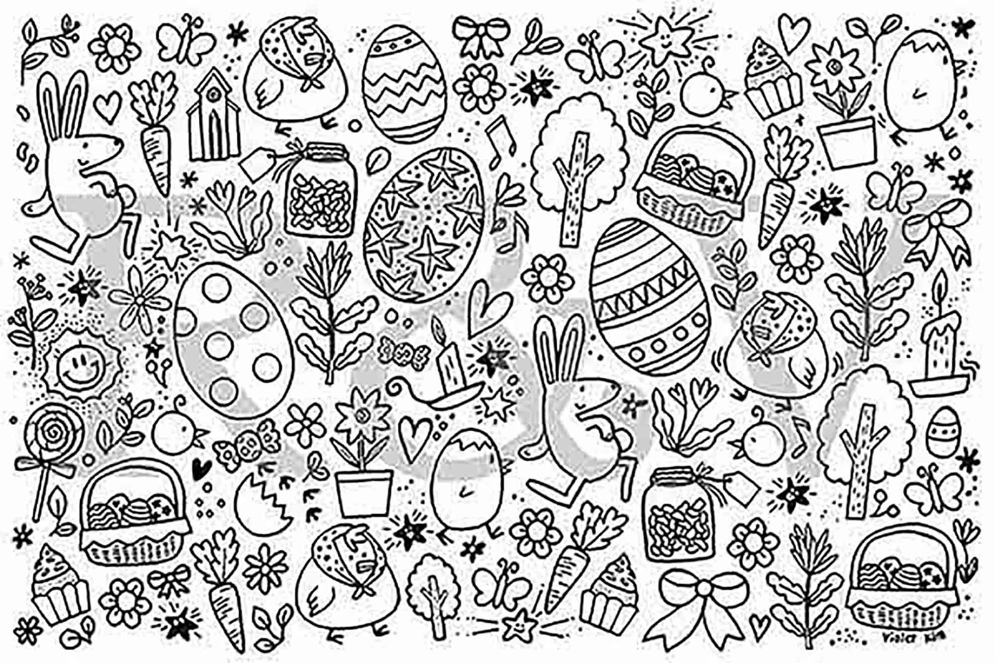 Keep Kids Busy! Printable Coloring Design: Happy Easter Holiday Cute ...
