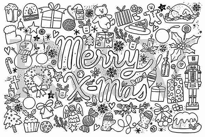 Keep Kids Busy! Printable Coloring Design: Merry Christmas Happy ...