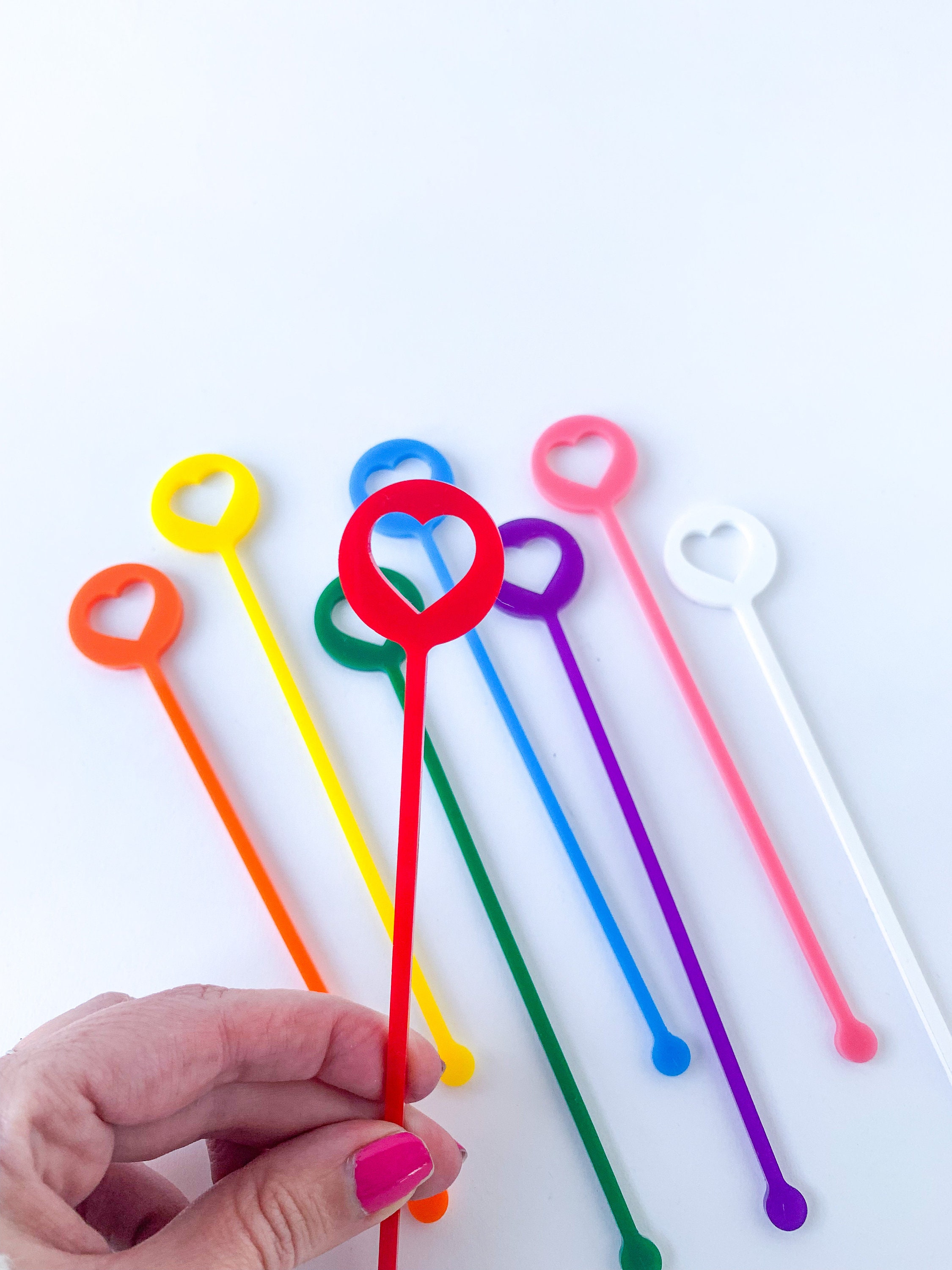 Rainbow Stir Sticks, Rainbow Party Swizzle Sticks, Drink Stirrers for ...