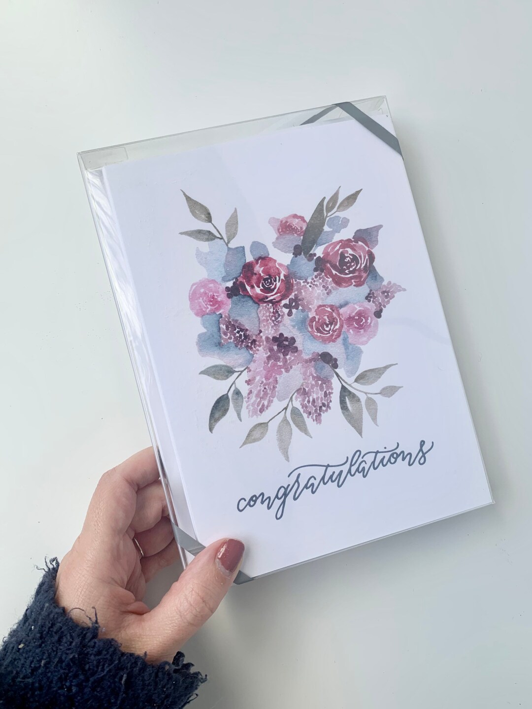 Congratulations Cards Set of 10 | Boxed Card Set | Watercolor Floral ...