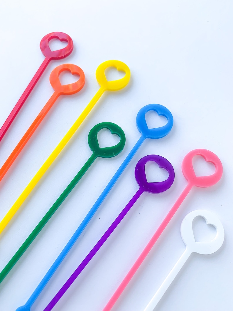 Rainbow Stir Sticks, Rainbow Party Swizzle Sticks, Drink Stirrers for ...