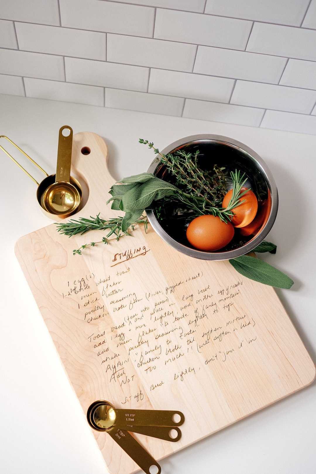 Recipe Cutting Board, Handwriting Gift, Handwritten Recipe ...