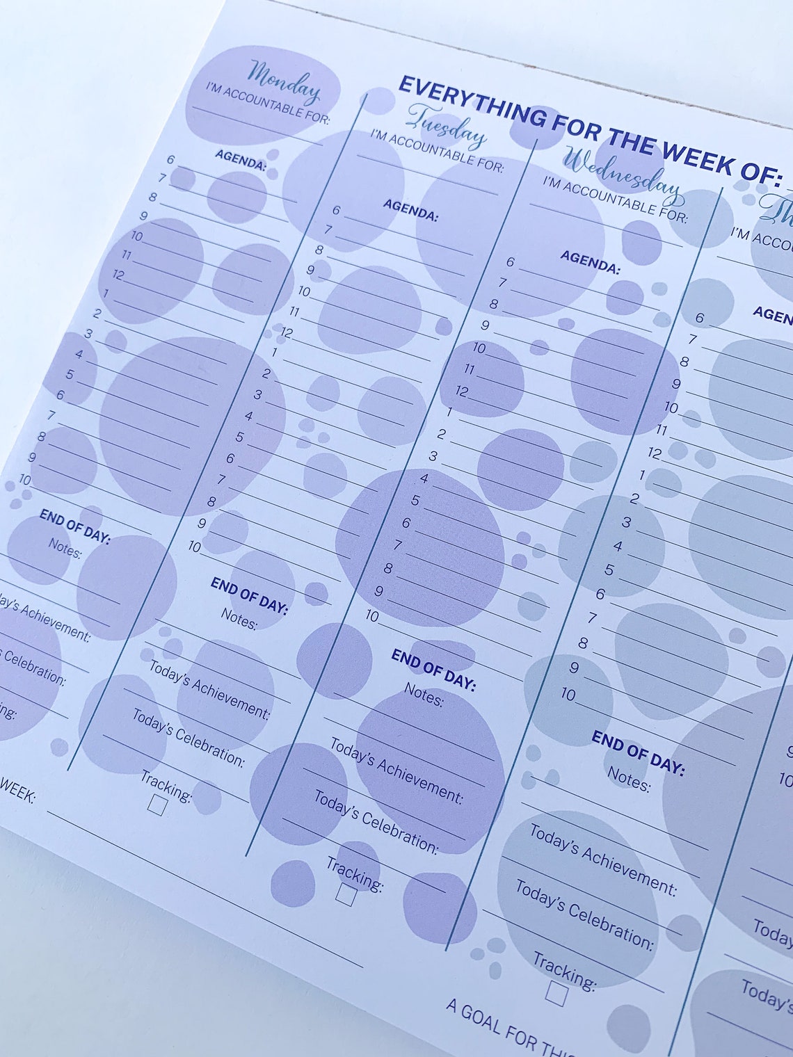 Weekly Planning Notepad, Weekly Schedule Notepad, Planning Notepad ...